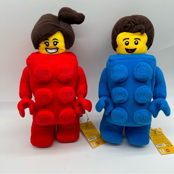 Lego | Toys | Lego Mini Plush 3 Brick Guy Blue And Brick Girl Red Set ...